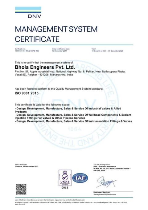 Certifications | Bhola Engineers Pvt. Ltd.